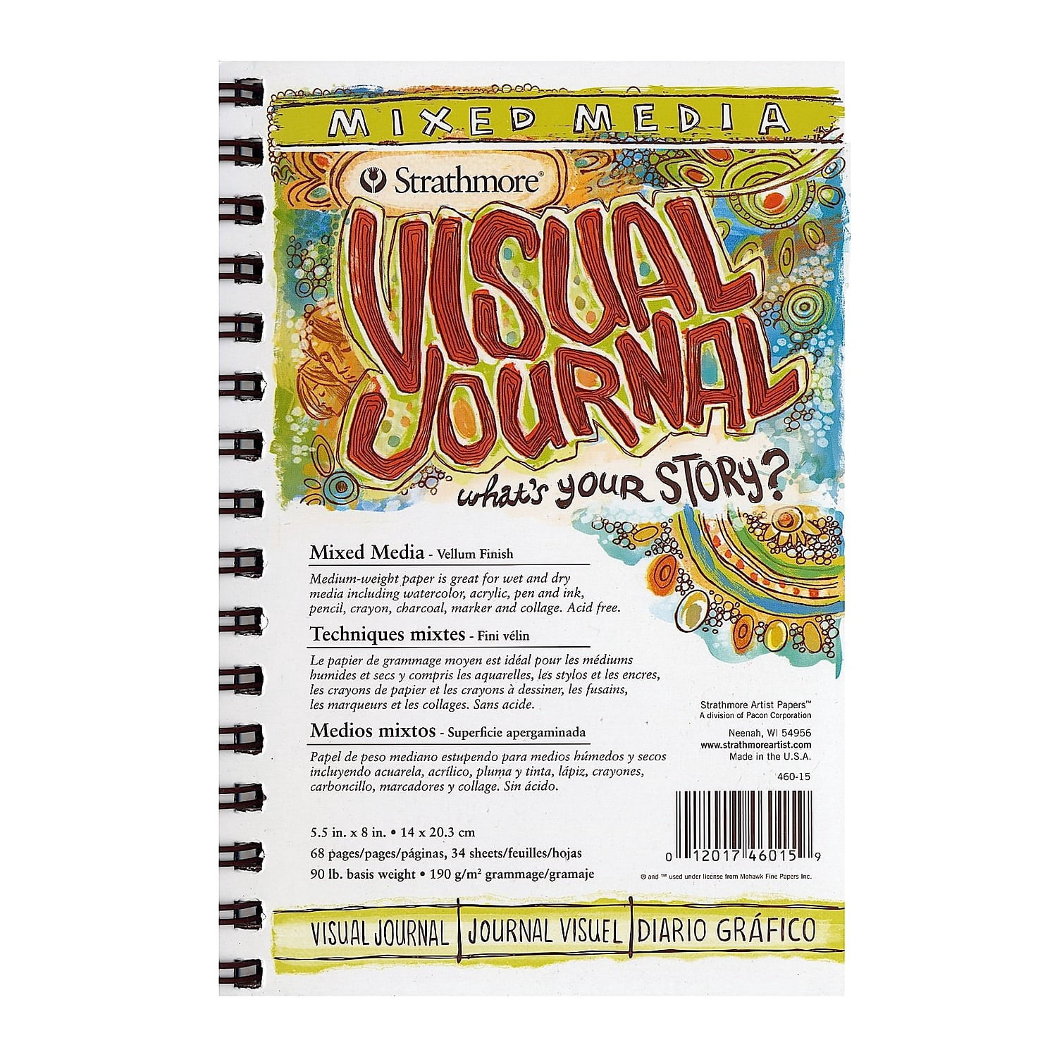 Strathmore Visual Mixed Media Journals 5 1/2 In. X 8 In. 34 Sheets ...