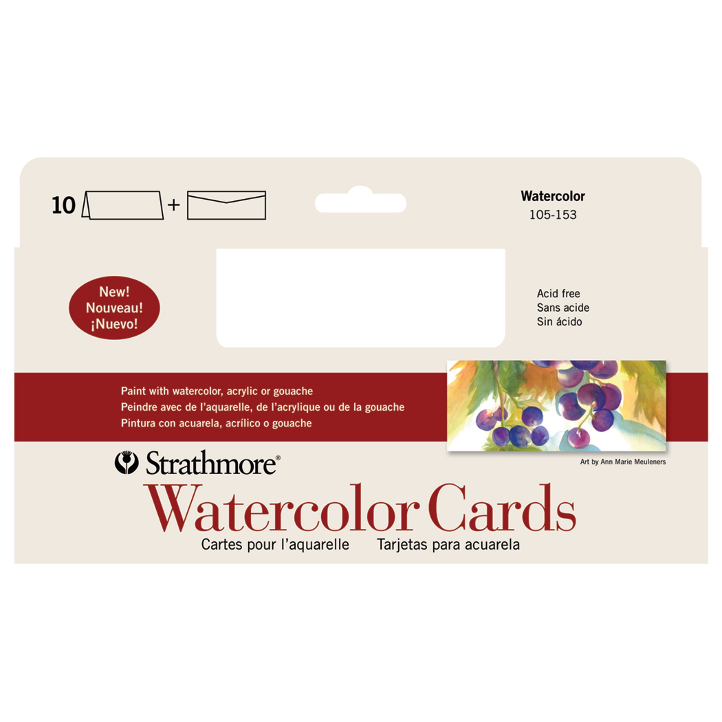 Strathmore Watercolor Cards, 3.875in x 9in, 10/Pkg. - Walmart.com