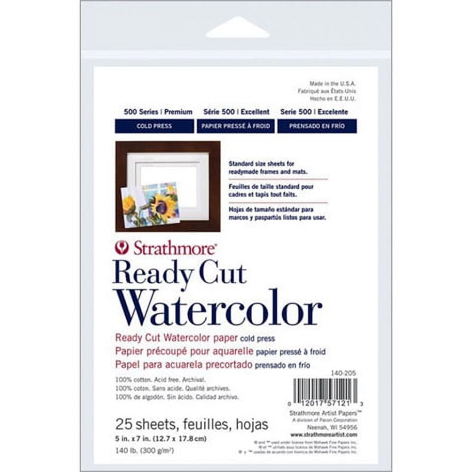 Strathmore Watercolor Paper 500 Series Hot-Press, 5x7 Inches, 25 Sheets ...