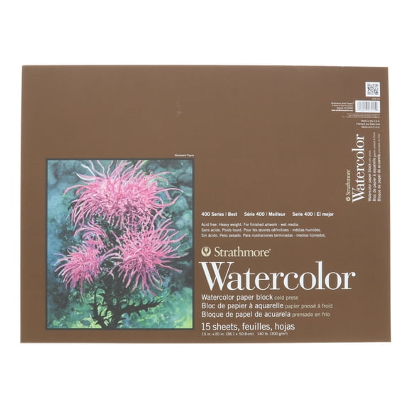 Strathmore Watercolor Paper Block, 400 Series, 15" x 20" - Walmart.com