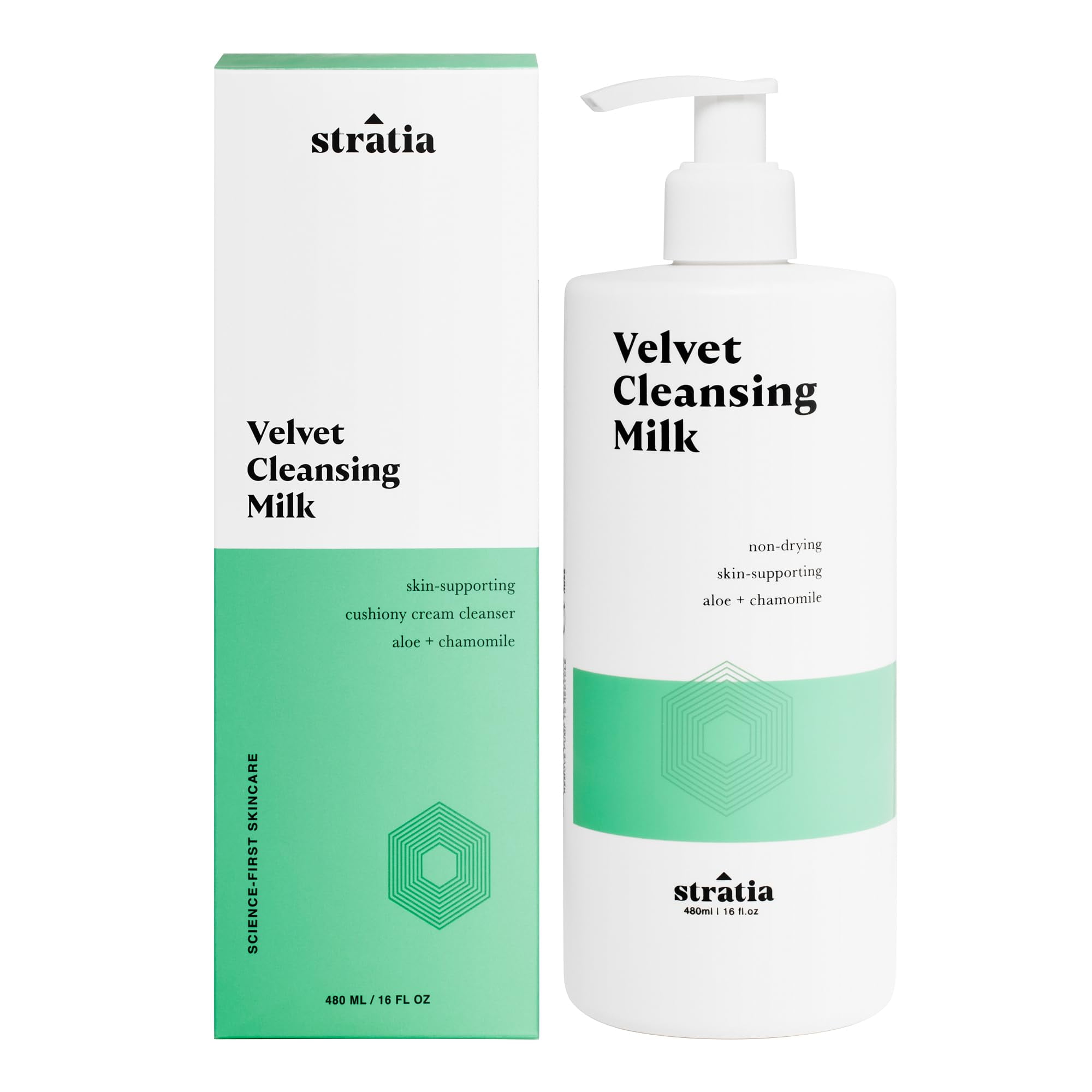Stratia Velvet Cleansing Milk - Gentle Cream Face Cleanser, Moisturizing & Non-Foaming with ...