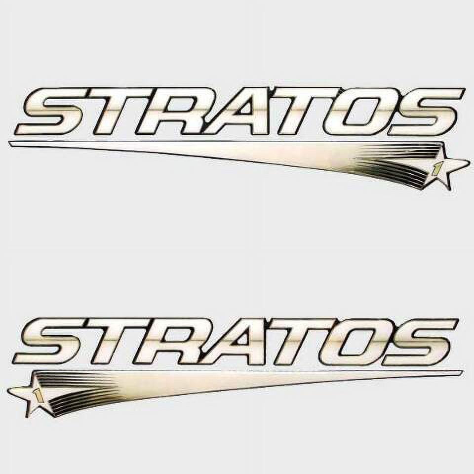 Stratos Boat Emblem Decal Stickers | Raised Black Gold (Set of 2 ...