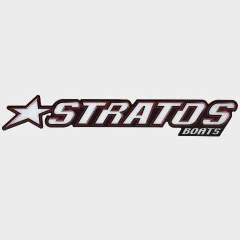 Stratos Boat Raised Emblem Decal 203902 | Black White Red Trailer ...