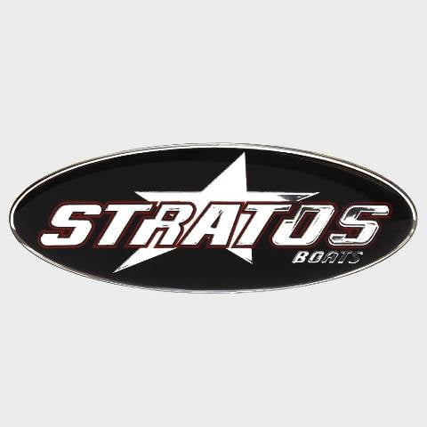 Stratos Boat Raised Emblem Decal 205097 | Seat Logo Sticker Black ...