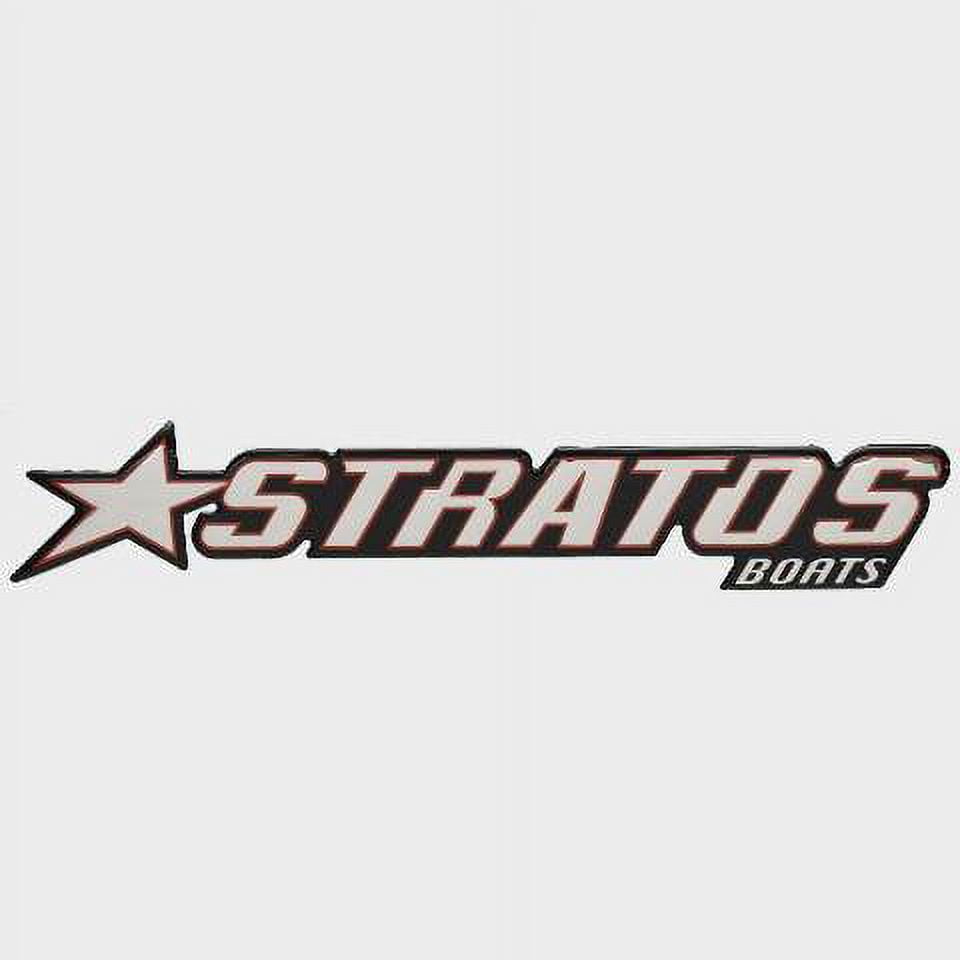Stratos Boat Raised Emblem Decal 7D094 | Mirrored Silver Sticker ...