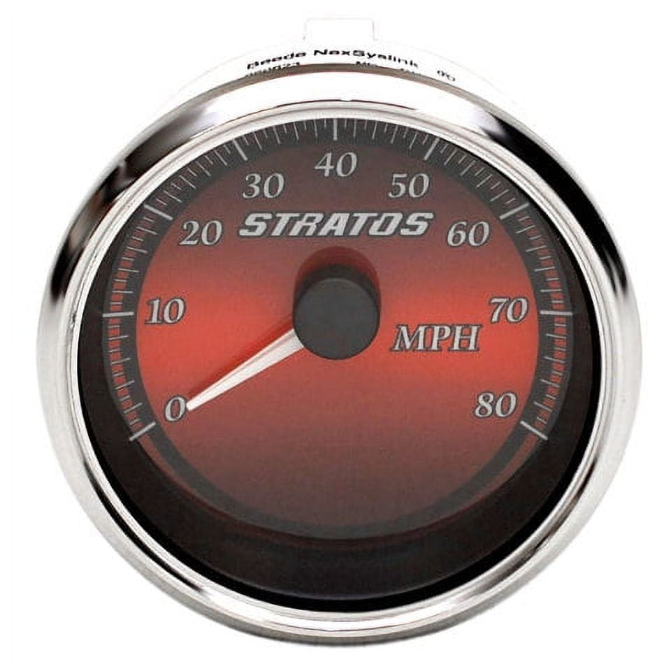 Stratos Boat Speedometer Gauge 7E539R1 | Beede 3 1/4 Inch Silver Red ...