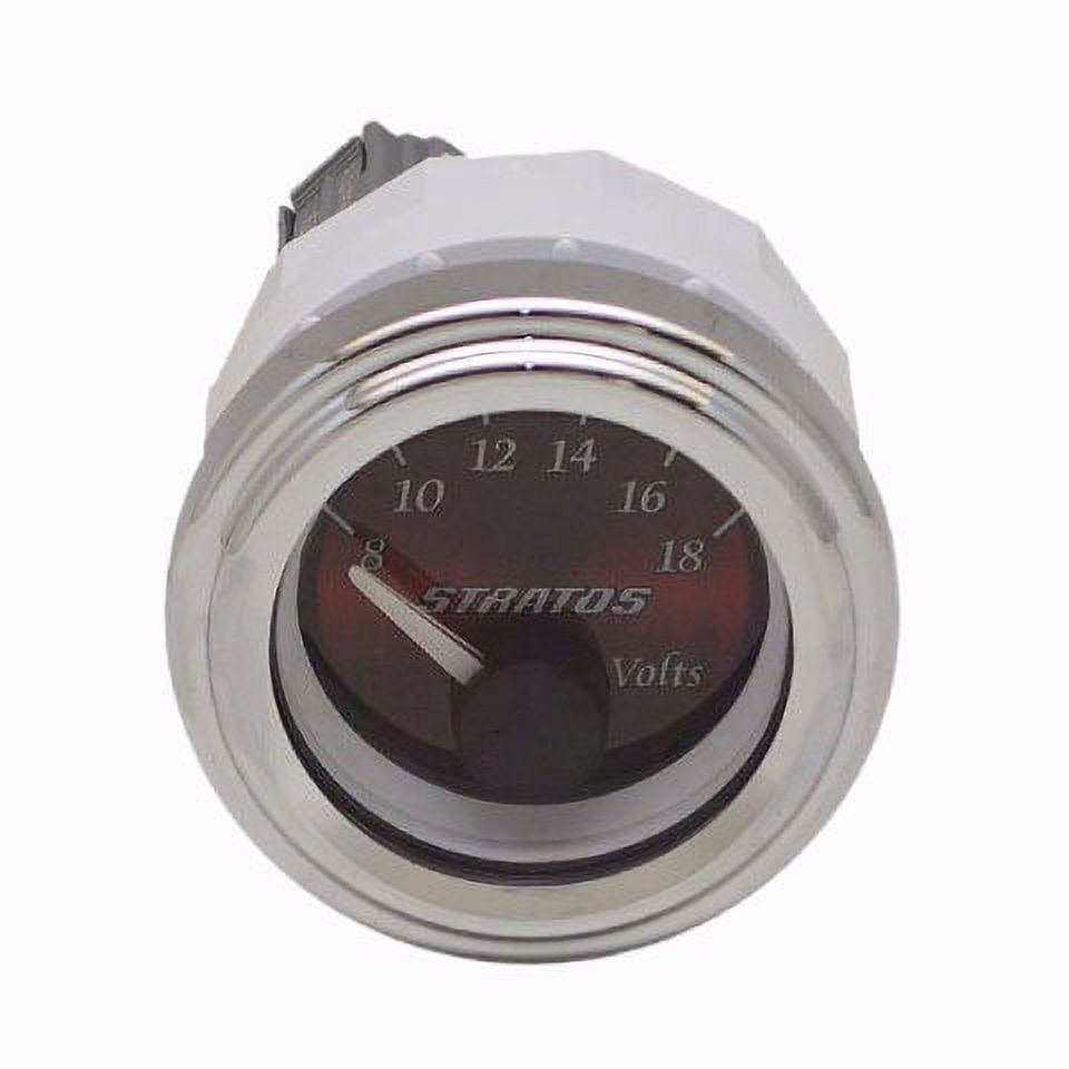 Stratos Boat Volt Gauge 7E552 | 12 Volt 2 Inch Silver Red - Walmart.com