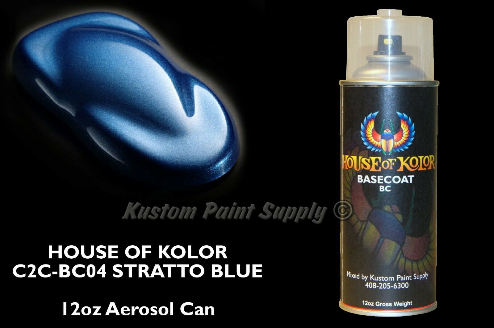 Stratto Blue Basecoat BC04 House of Kolor 12oz Aerosol Can Shimrin ...