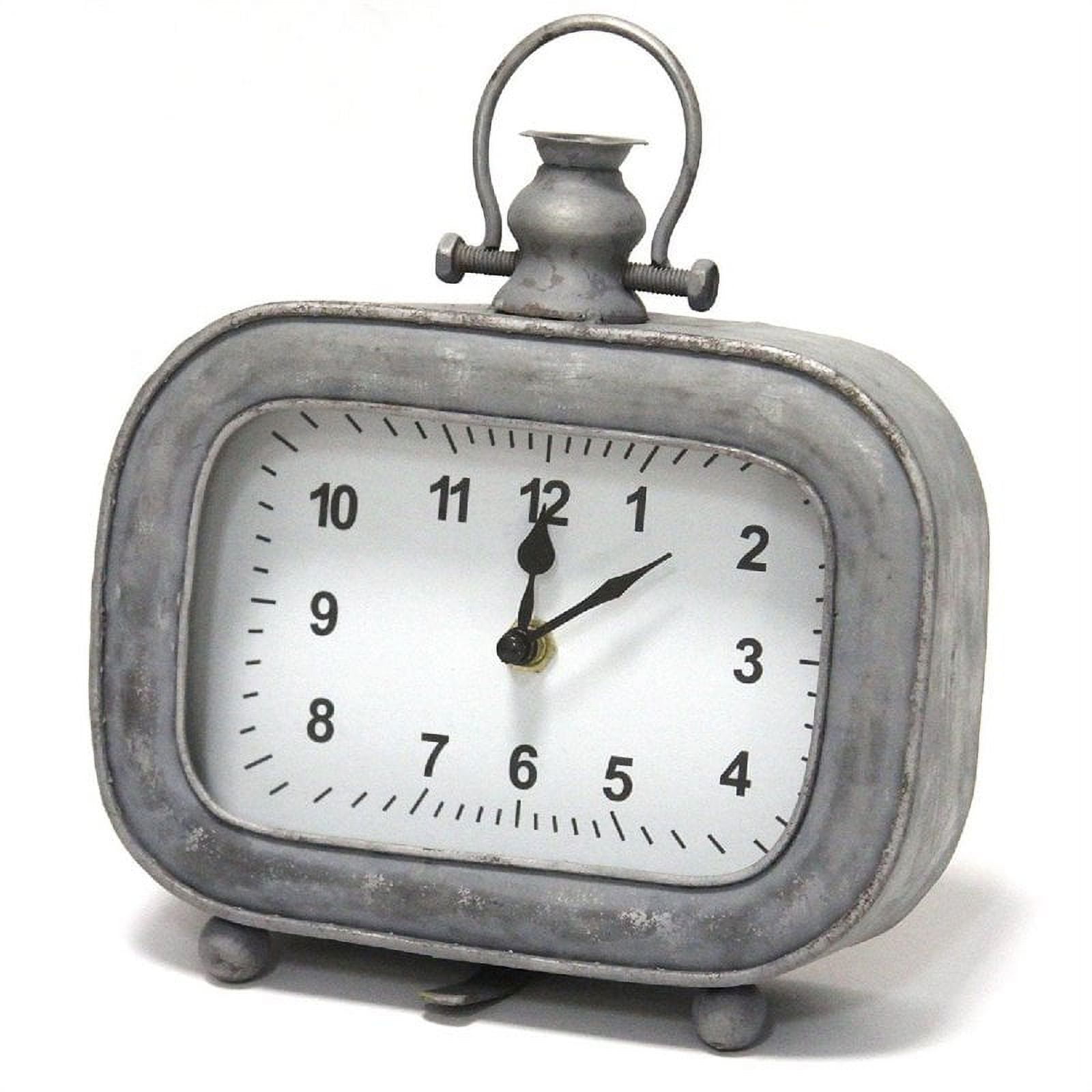 Stratton Home Decor Alexander Table Clock in Gray - Walmart.com
