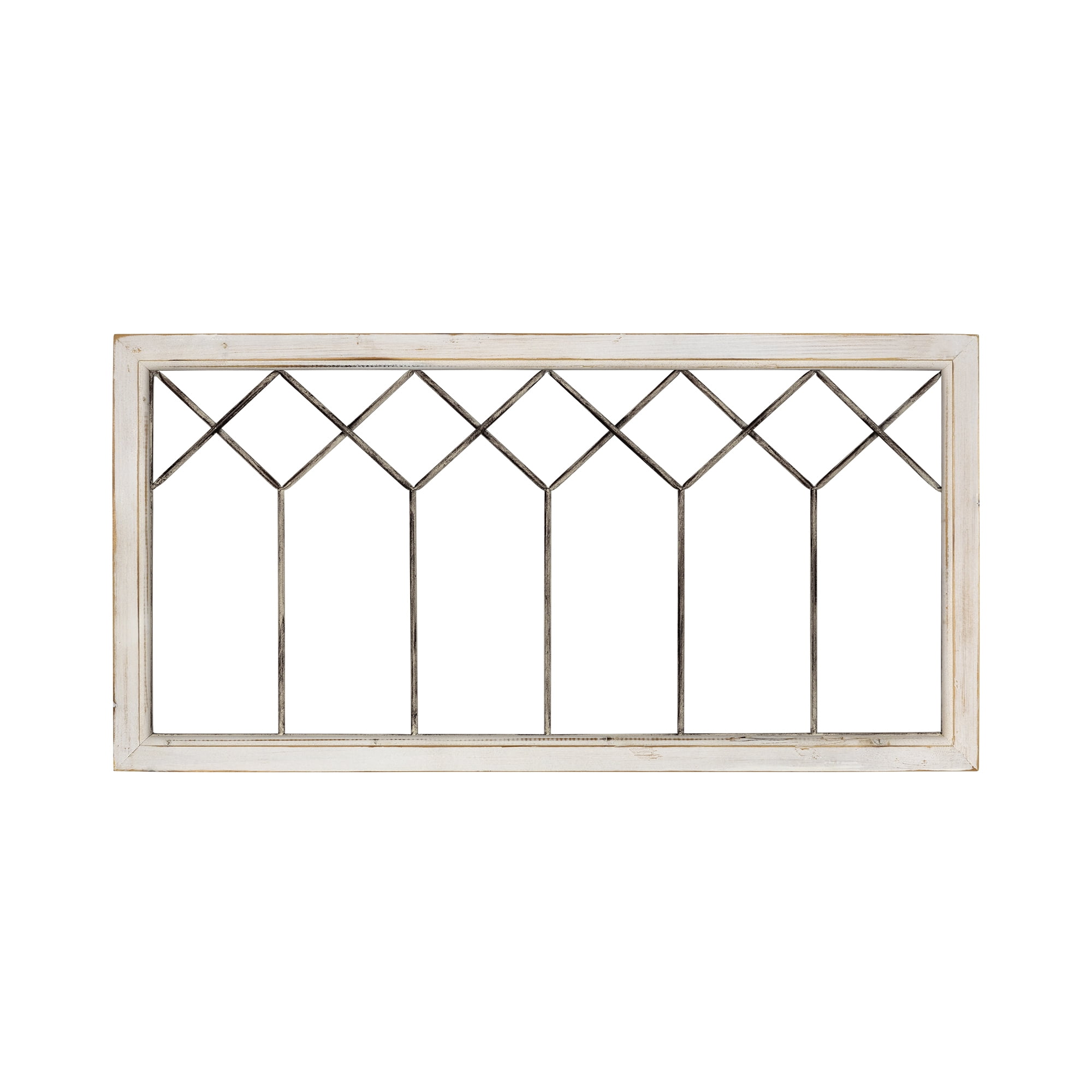 Stratton Home Decor Distressed Window Panel Wall Decor with Metal ...