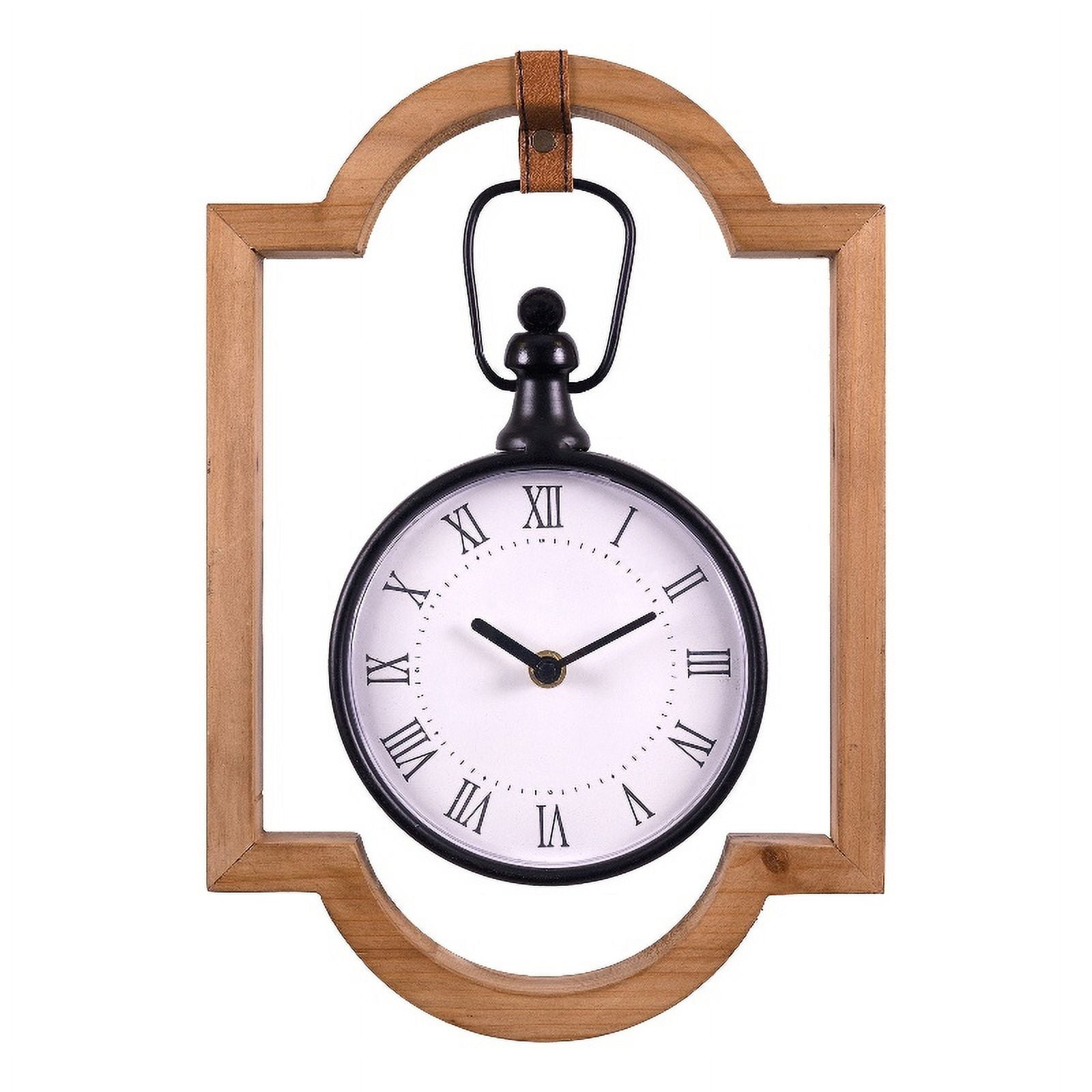 Stratton Home Decor Farmhouse 10" Liam Natural Wood and Black Metal ...