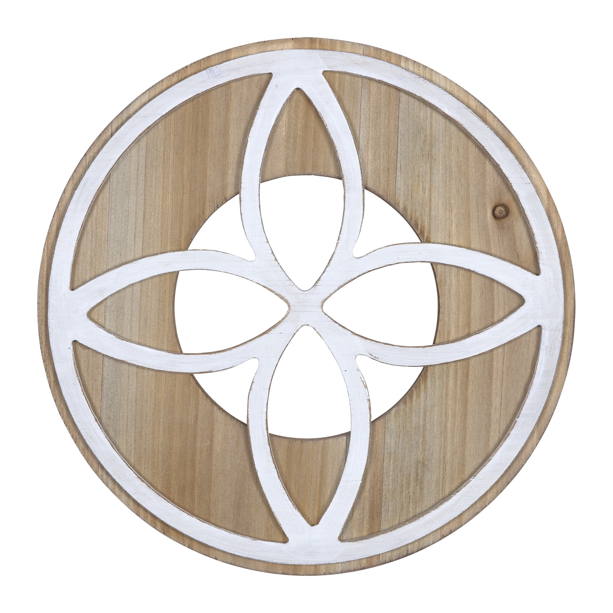 Stratton Home Decor Farmhouse Wood Flower Round Medallion Wall Decor ...