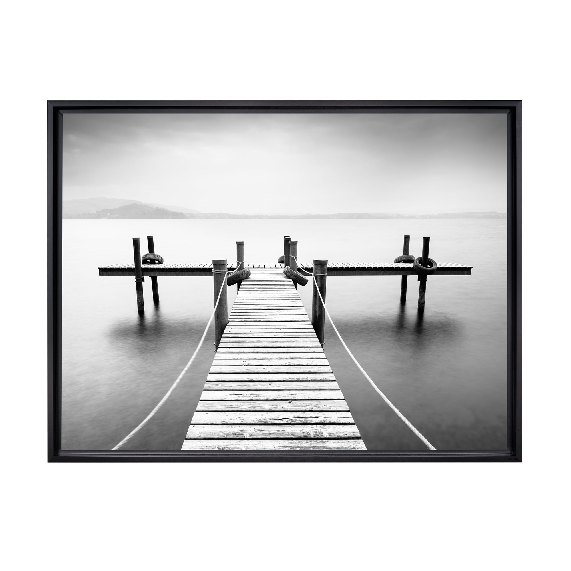Stratton Home Decor Lake Pier Framed Canvas Wall Art - Walmart.com