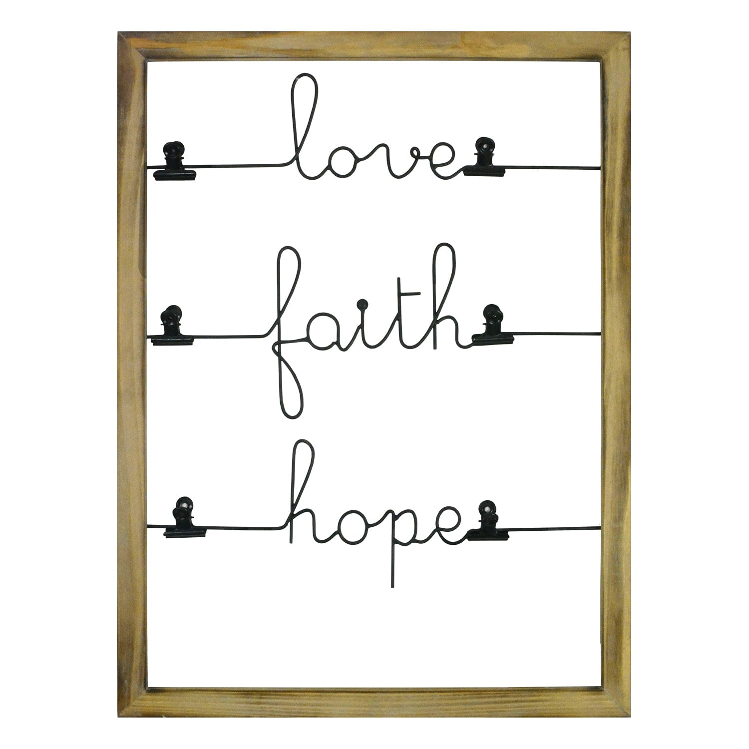 Stratton Home Decor "Love, Faith, Hope" Photo Clip Wall Decor - Walmart.com