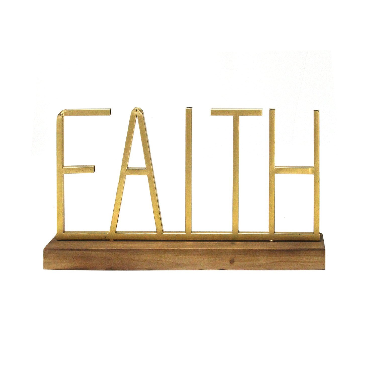 Stratton Home Decor Metal and Wood Faith Table Top - Walmart.com