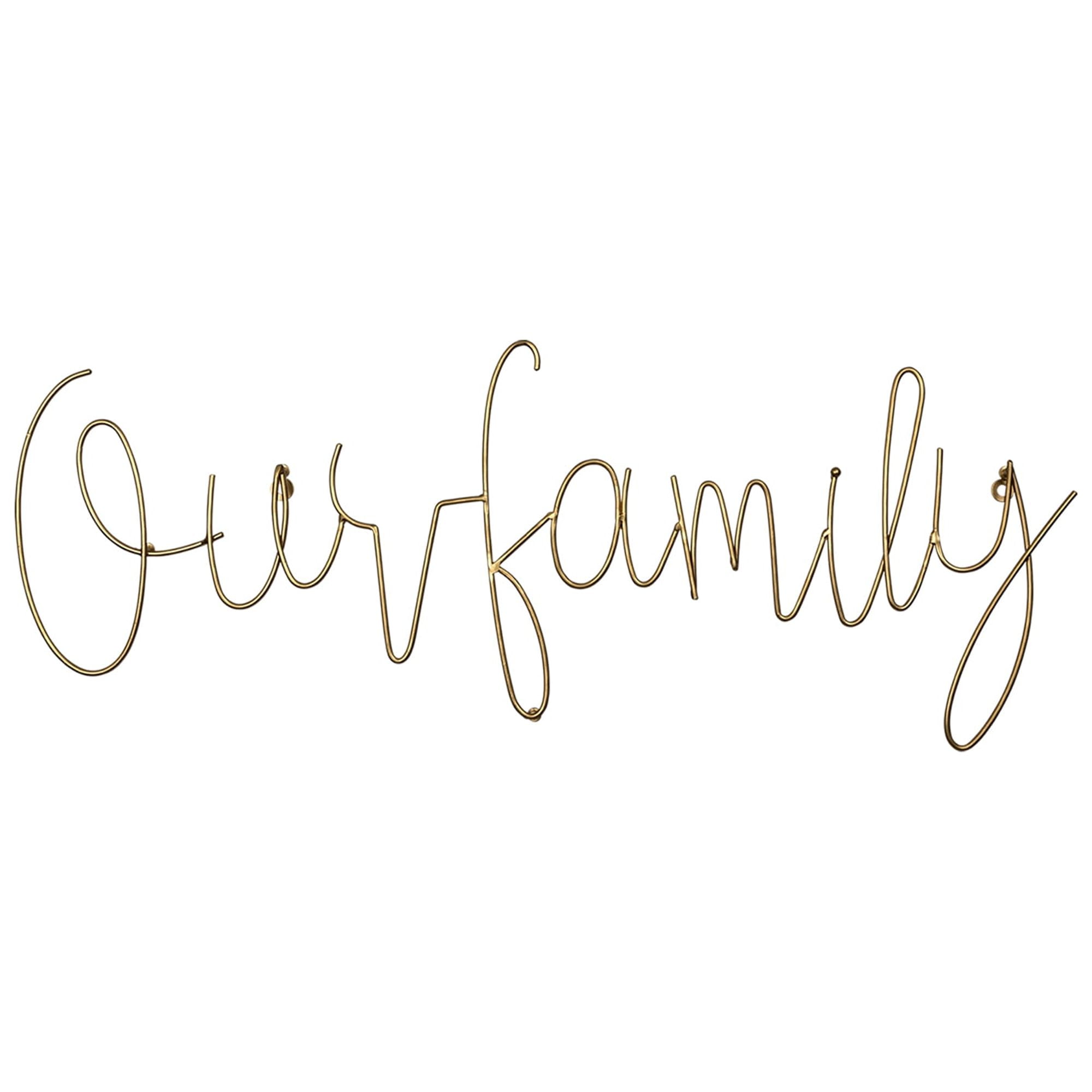 Stratton Home Decor Modern Gold "Our Family" Metal Wall Decor Words ...
