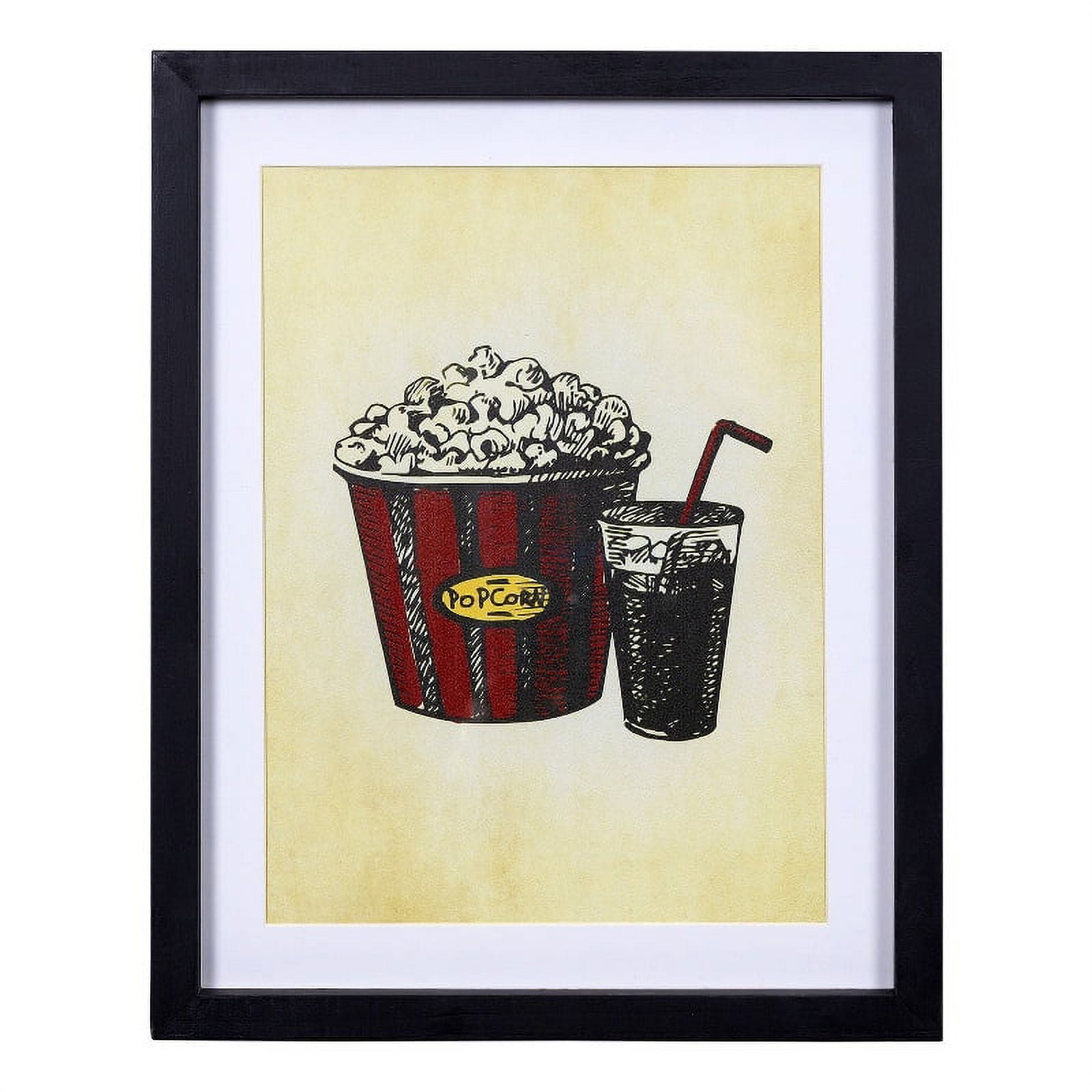 Stratton Home Decor Movie Popcorn and Soda Framed Wood Wall Art in ...