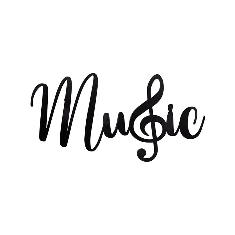 The Word Music In Cursive