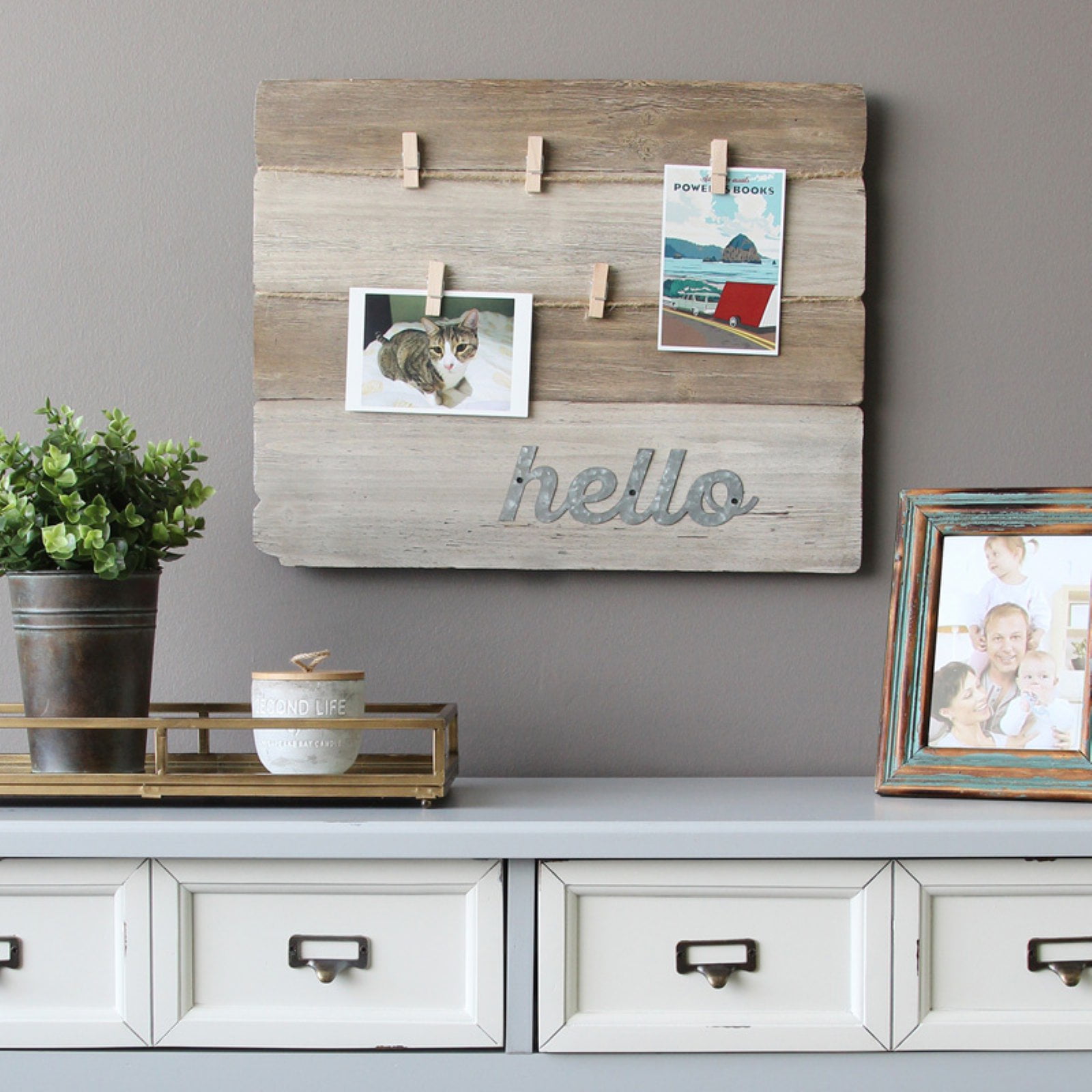 Wood Plank Clip Board Wall Decor in Neutral - Walmart.com