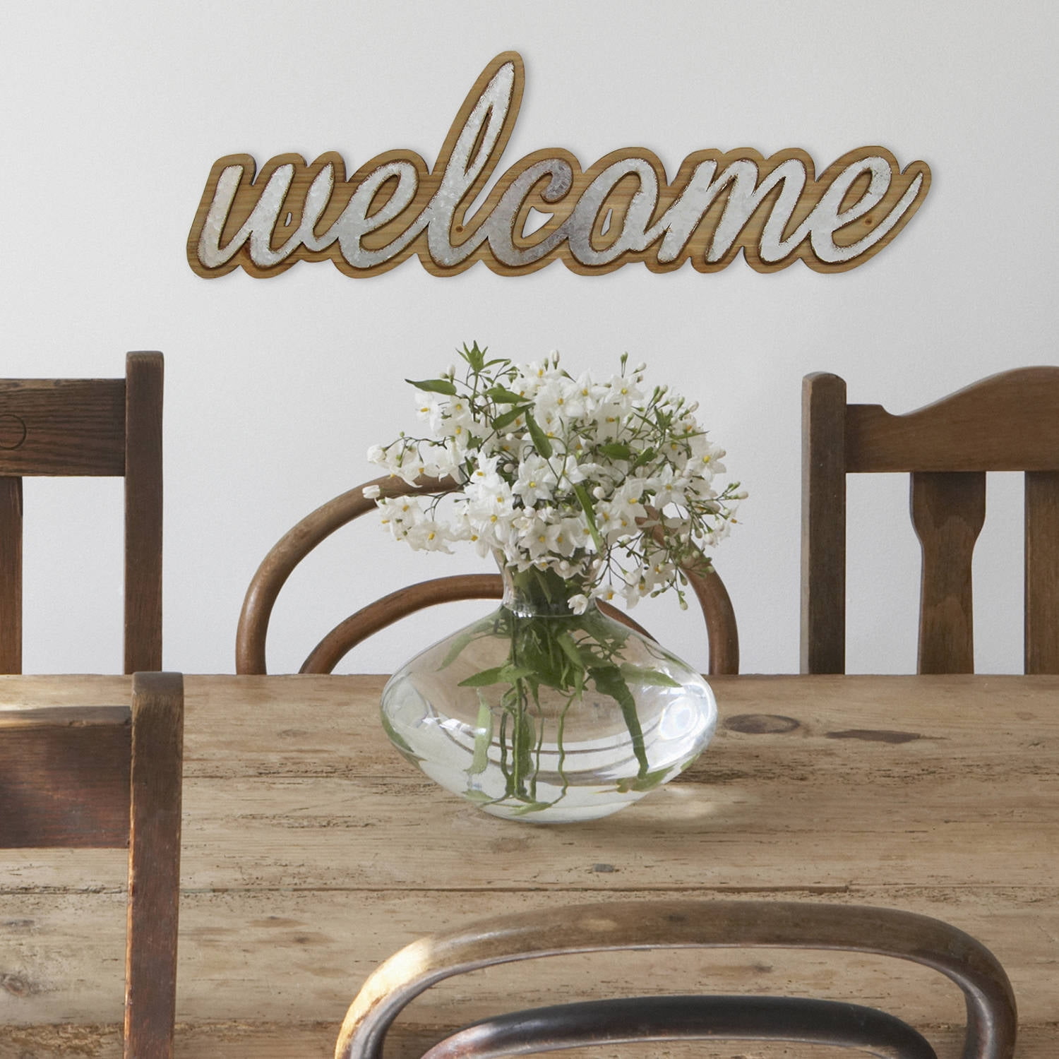 Stratton Home Decor Wood and Metal Welcome Wall Art - Walmart.com