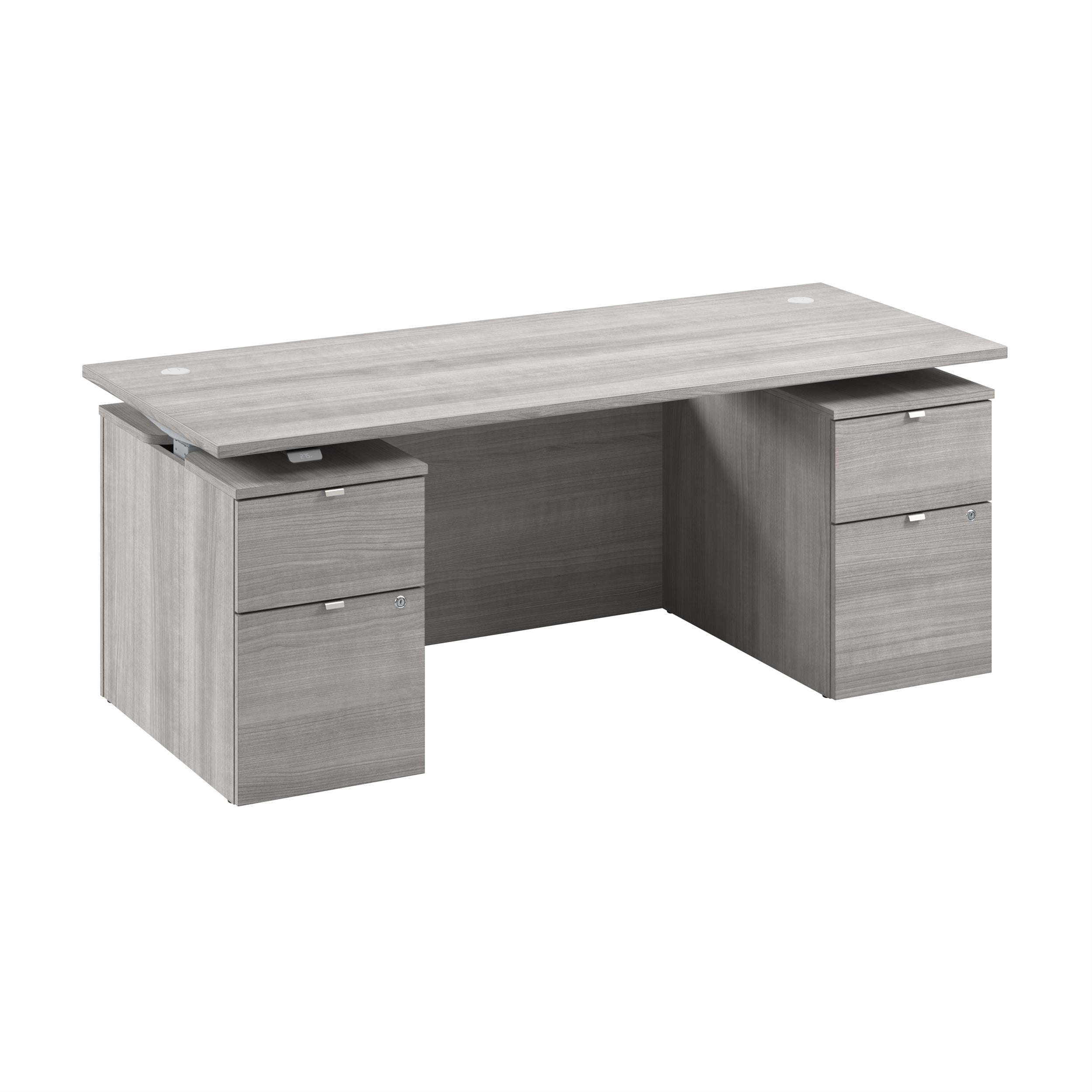 Stratus 72W Standing Desk with Drawers & Panel in Platinum Gray ...