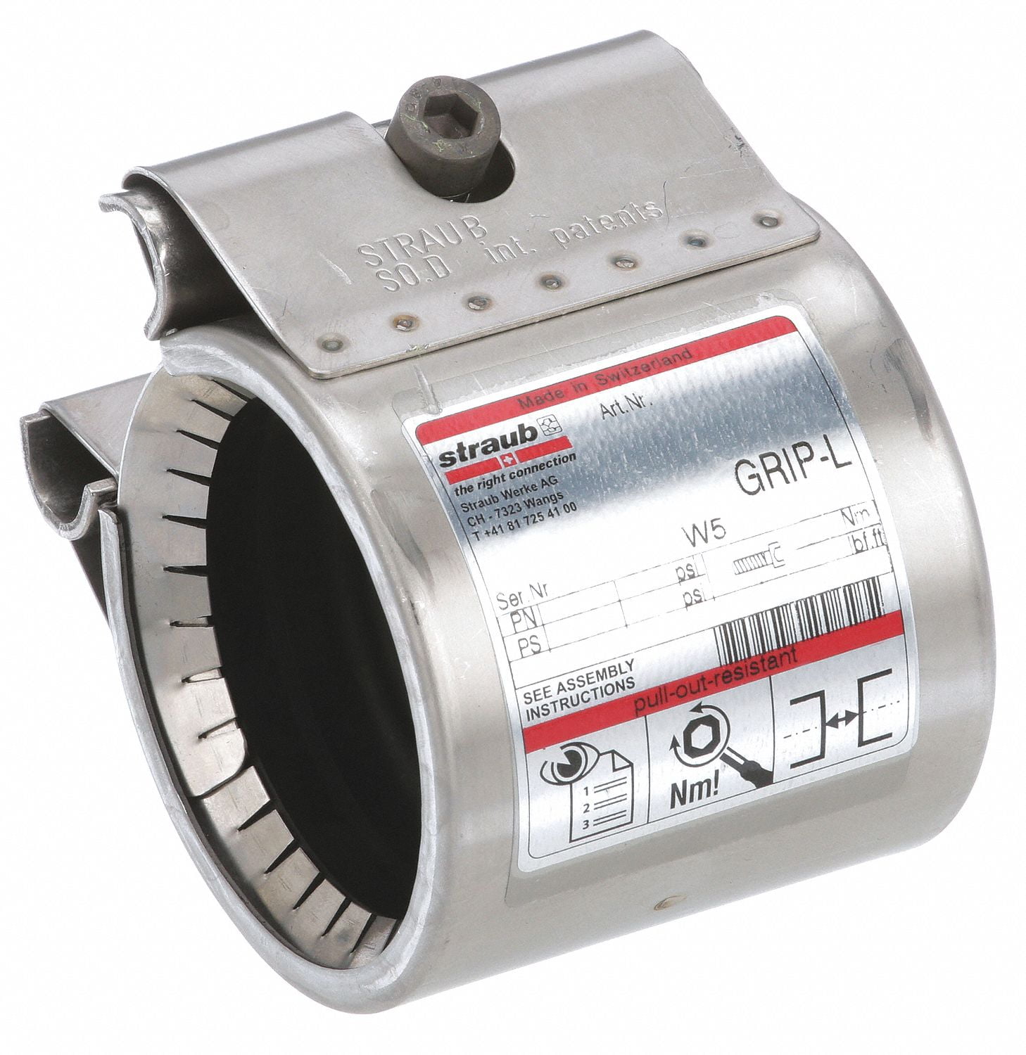 Straub Grip L Pipe Coupling,316SS,1"Pipe G20100 - Walmart.com