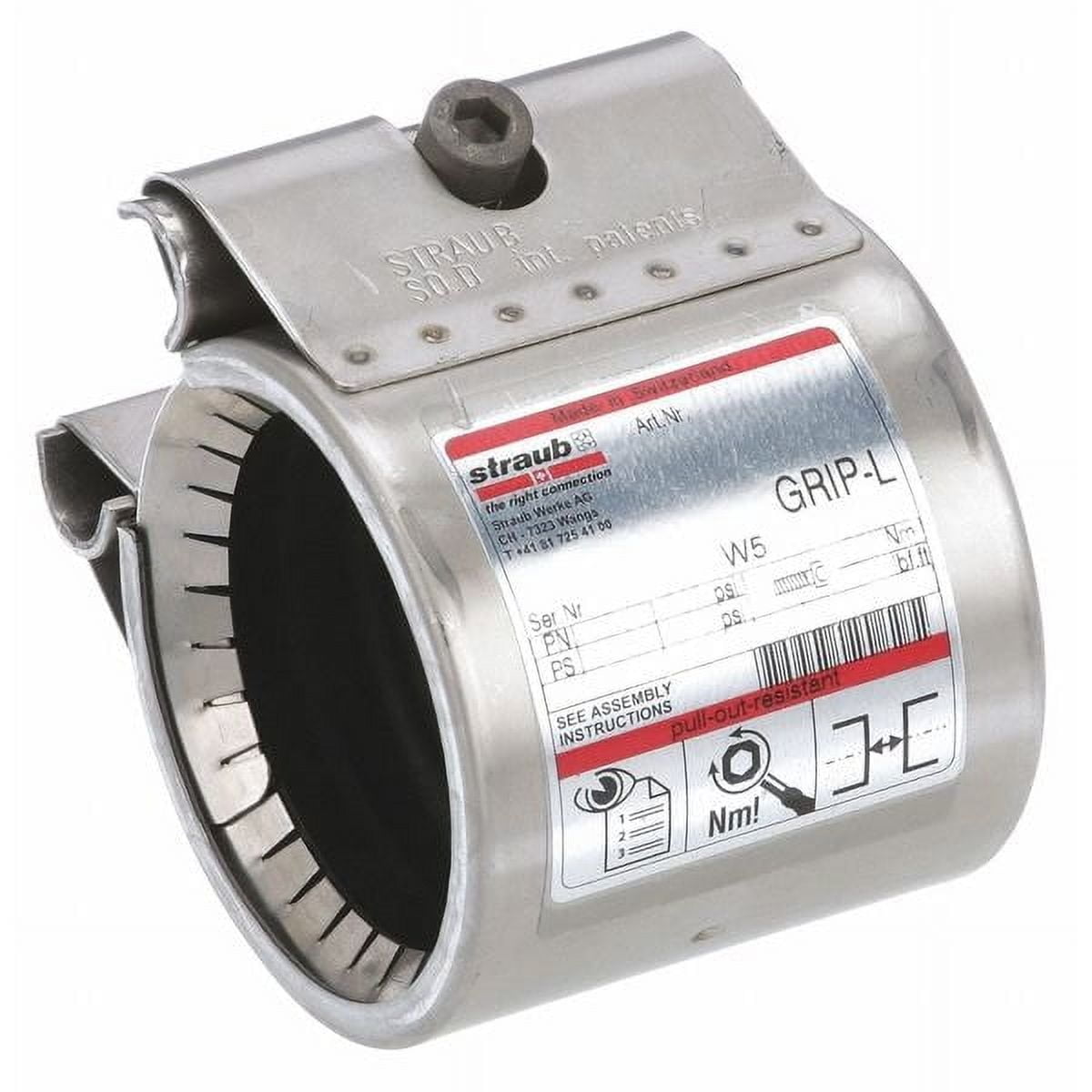 Straub Grip Pipe Coupling,2"Pipe,w/ Insert G20450-SI - Walmart.com