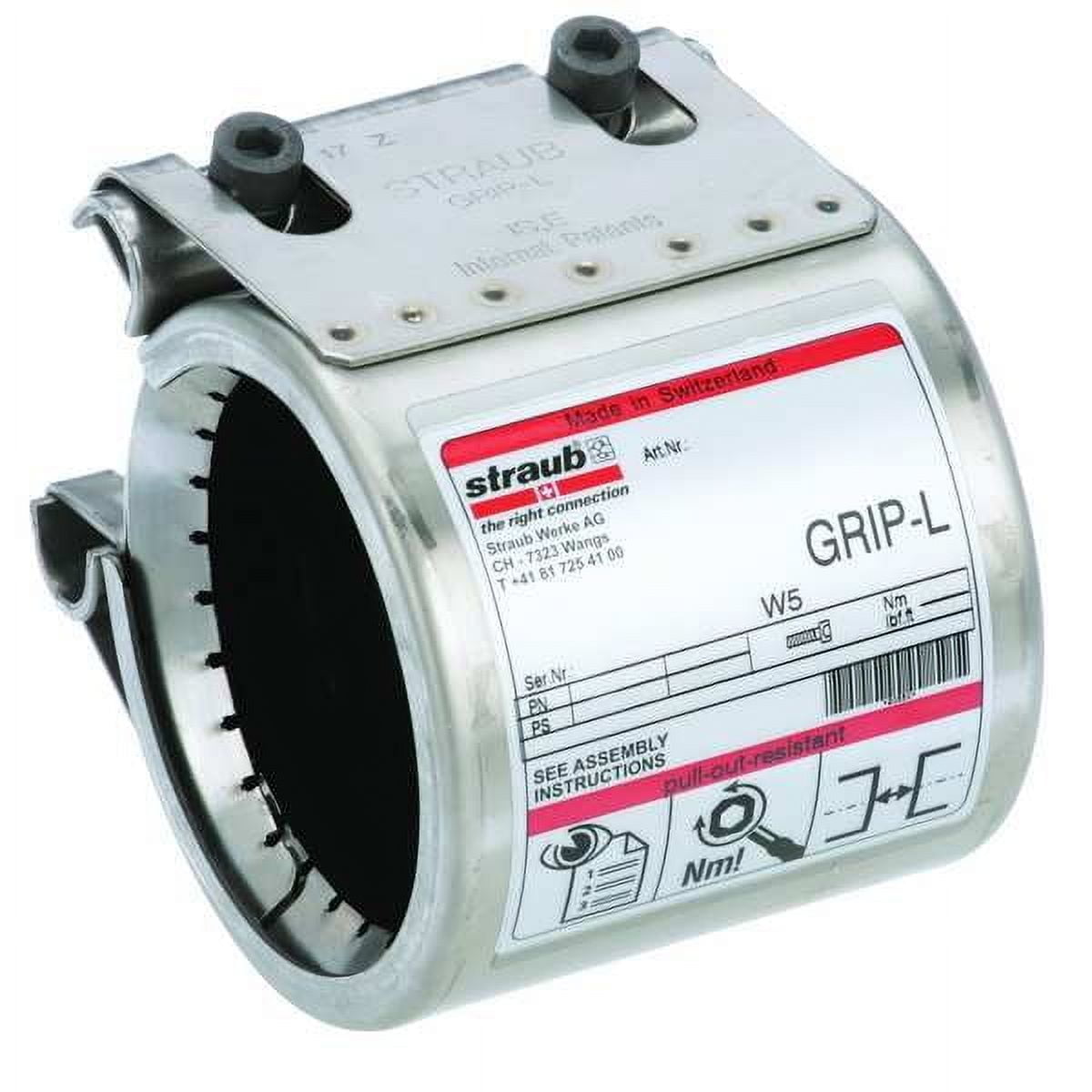Straub Grip Pipe Coupling,4"Pipe,w/ Insert G20901-SI - Walmart.com