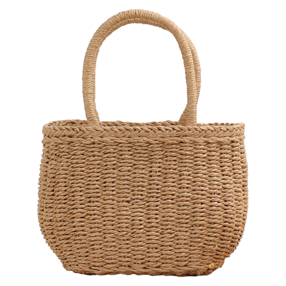 Straw Bags for Women, Hand-woven Straw Small Hobo Bag Round Handle Ring ...
