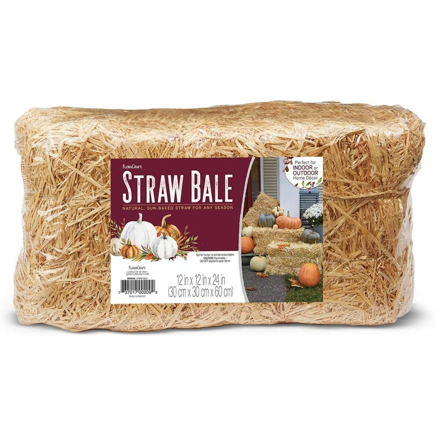 Straw Bale 12 Inch x 12 Inch x 24 Inch Natural - Walmart.com