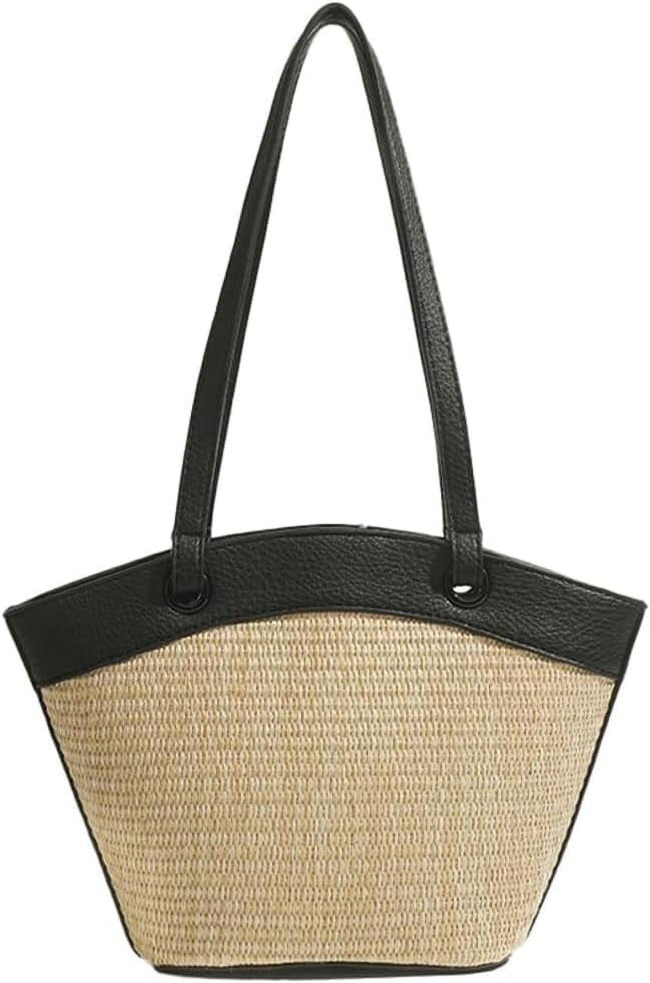 Straw Beach Bags For Women Small Straw Tote Bag Rattan Purse Summer ...