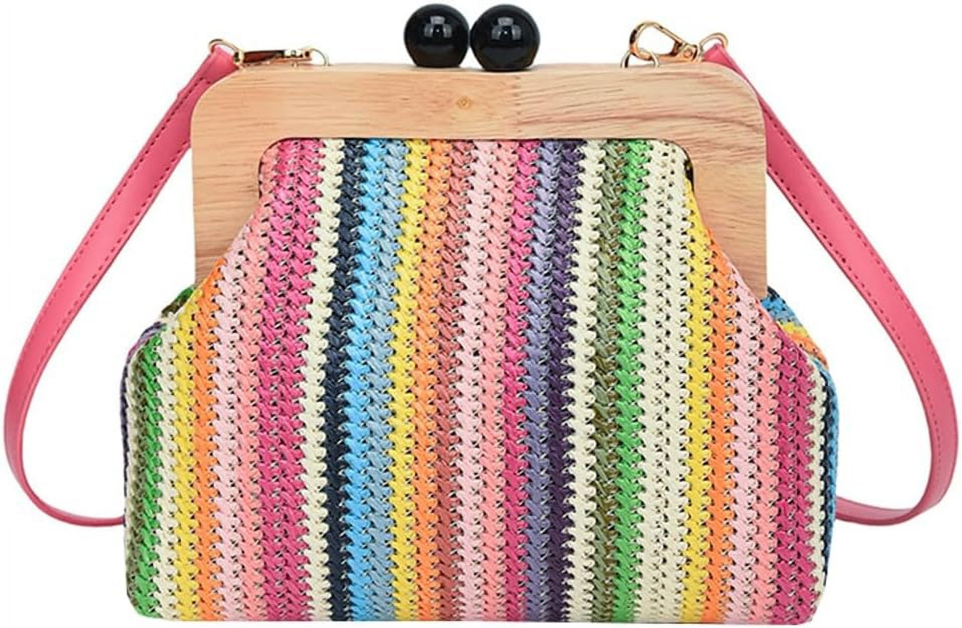 Straw Beach Bags For Women Summer Straw Cross-body Bag Raffia Handbag ...
