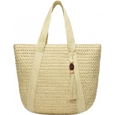 Gocvo Large Straw Beach Bag for Women, Summer Woven Tote, Shoulder ...