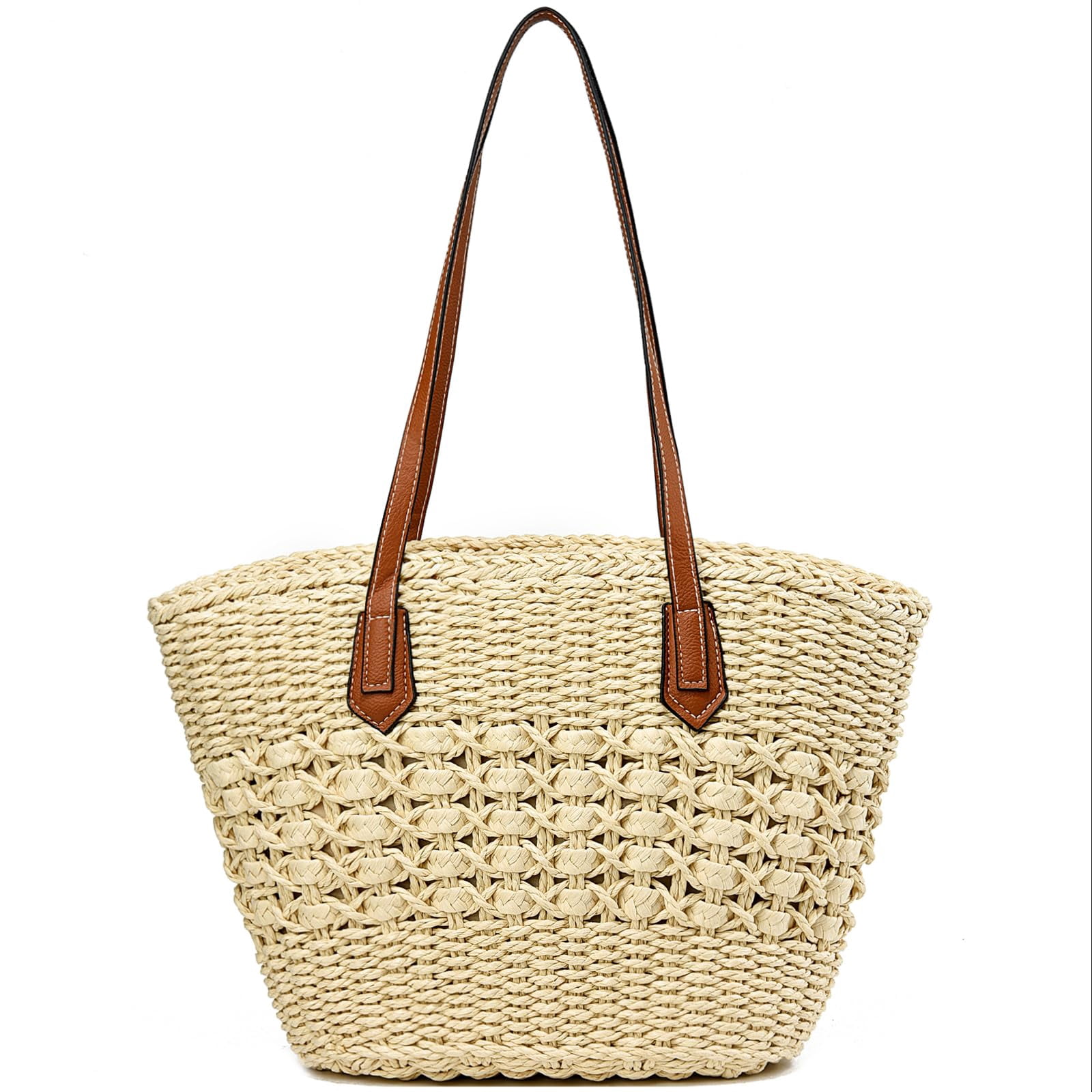 Straw Beach Bags for Women Woven Beach Tote Bag Casual Boho Large ...