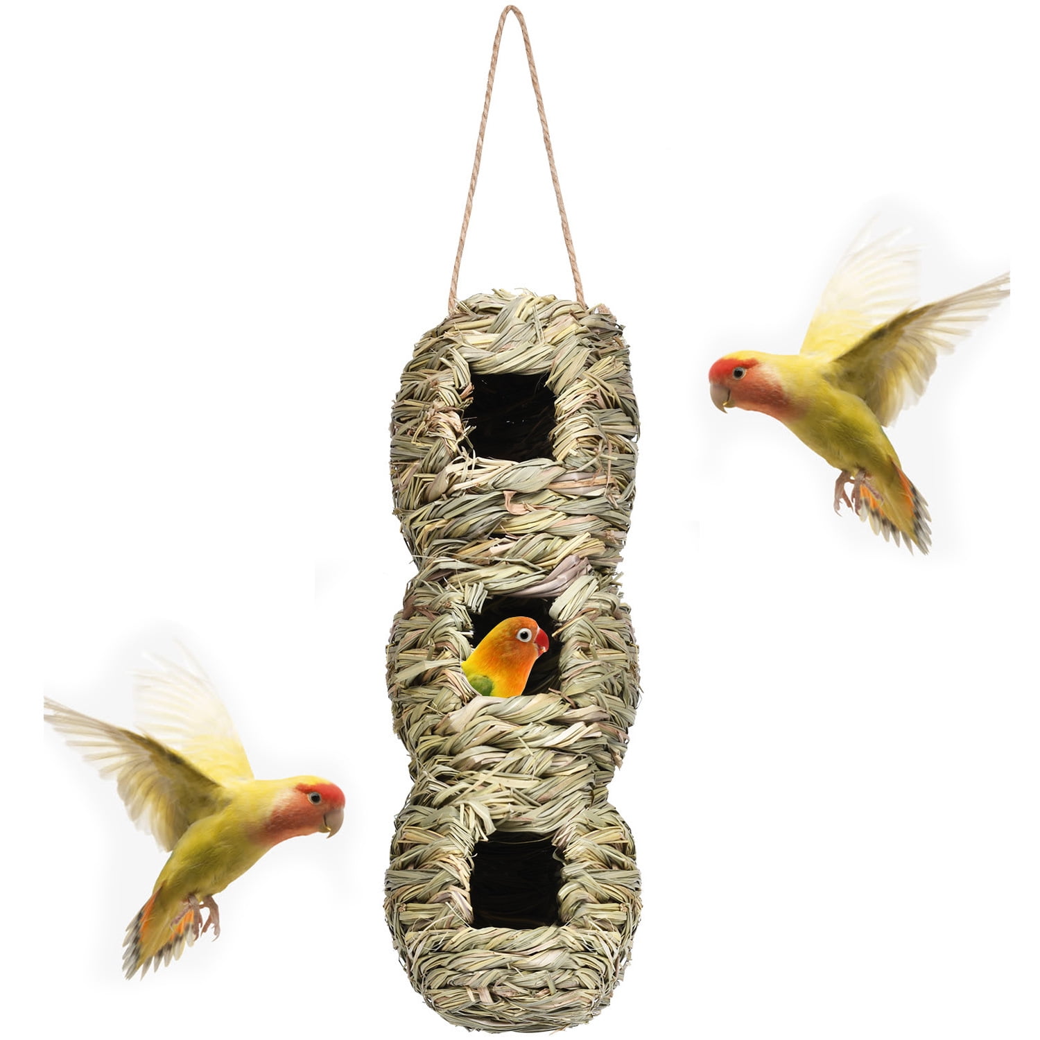 Straw Bird's Nest Canaries Artificial Birds Shelter Woven Bird Breeding Nest Natural Bird Nest ...