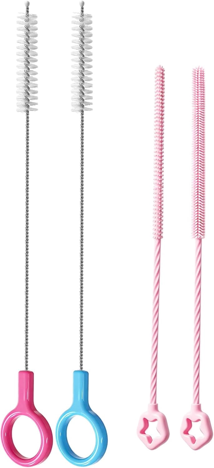 Straw Cleaner Brushes Set of 4 - Silicone Straw Cleaner Brush - Straw ...
