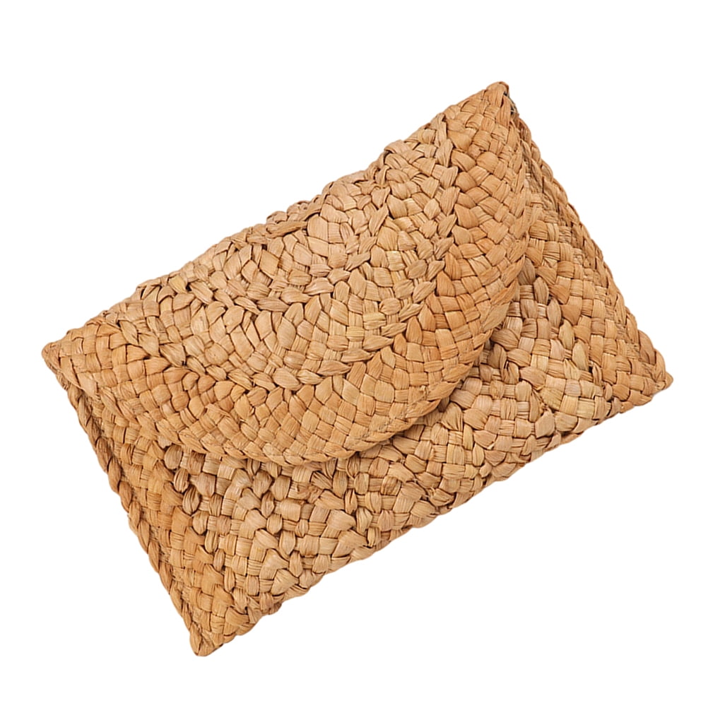 Straw Clutch Lightweight Envelope Wallet Woven Summer Handbag Women's ...