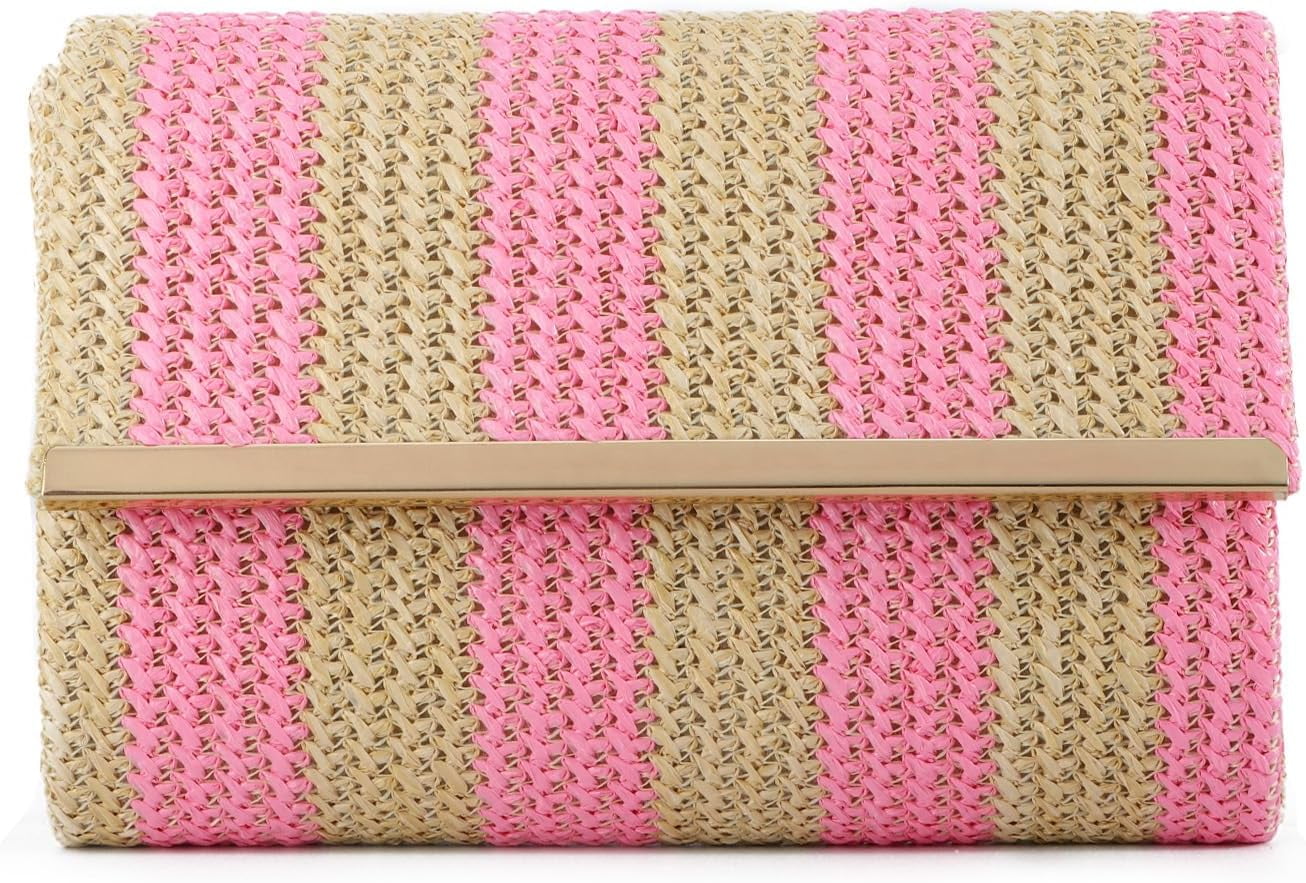 Straw Clutch Purse Women Woven Straw Shoulder Bags Summer Beach ...