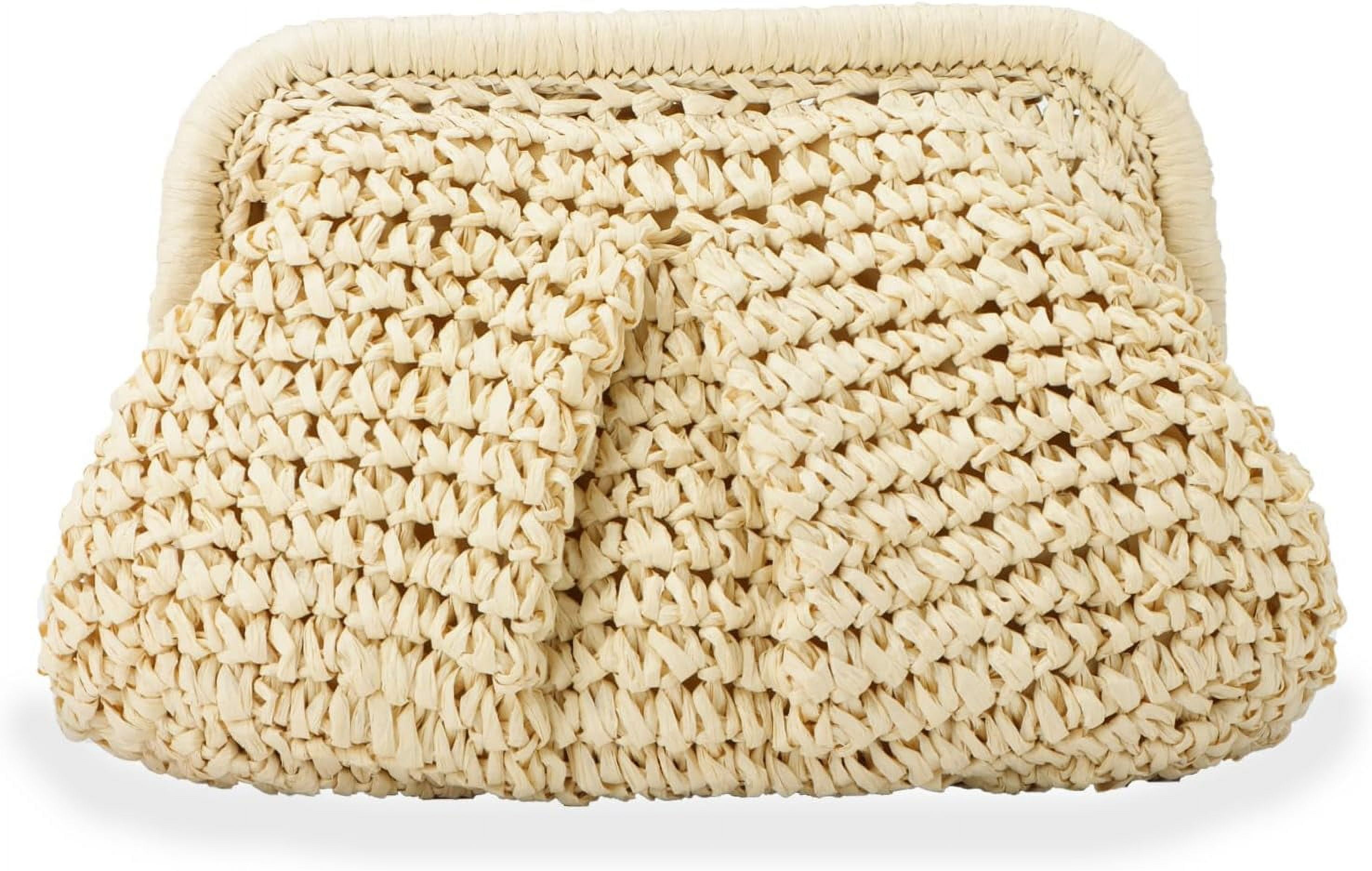 Straw Clutch Purse for Women Cloud Dumpling Pouch Straw Crossbody ...