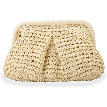 Women Straw Crossbody Clutch Purse Straw Shoulder Handbag Cloud ...