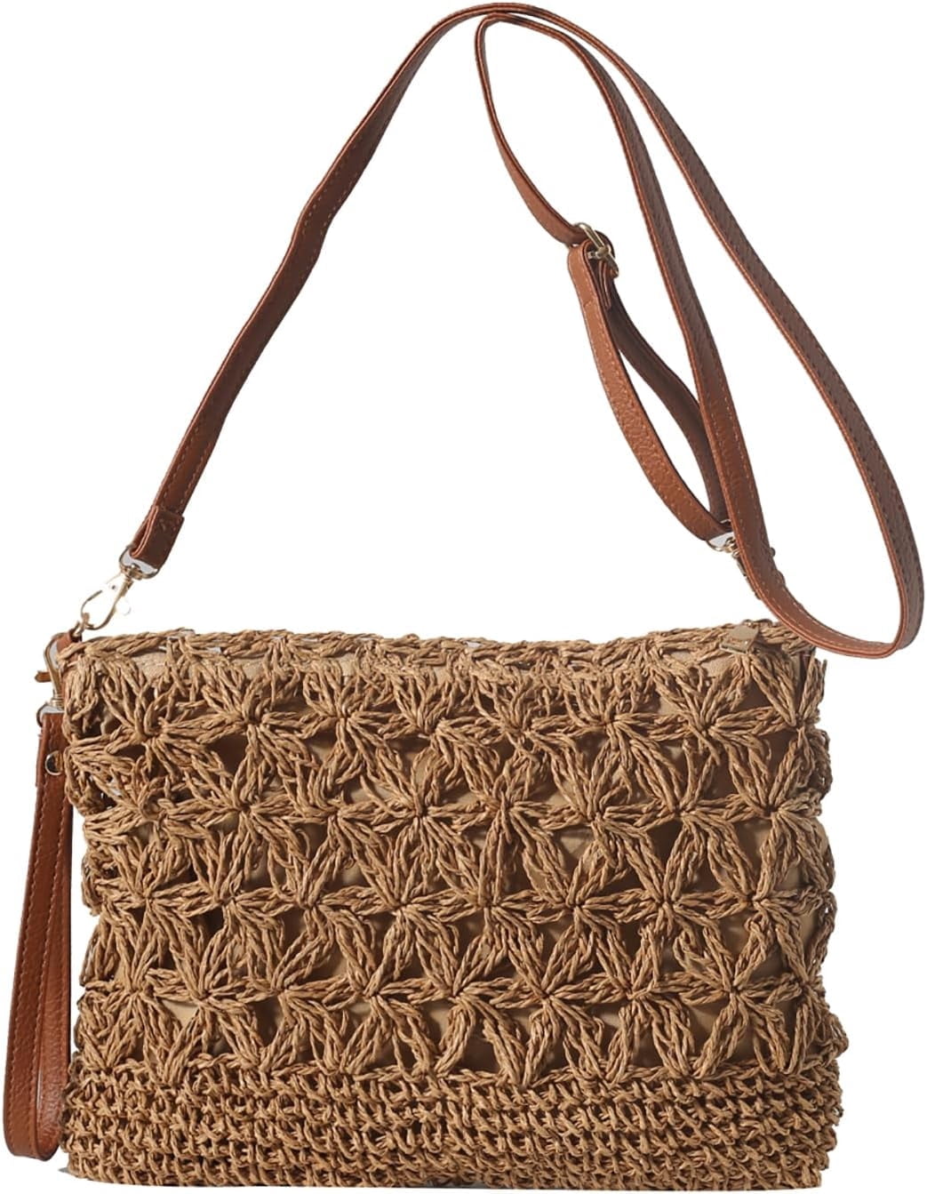 Straw Clutch Purses for Women Summer Straw Crossbody Bag Woven Beach ...