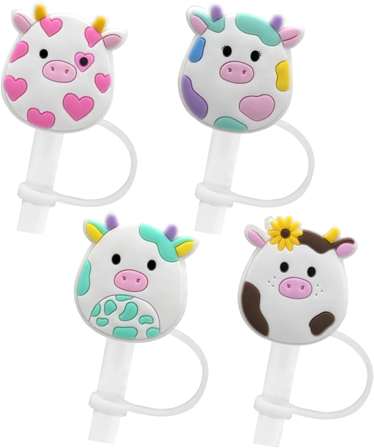 Stanley Cup 30& 40 Oz Tumblers Straw Covers - Cute Cow Silicone Toppers ...