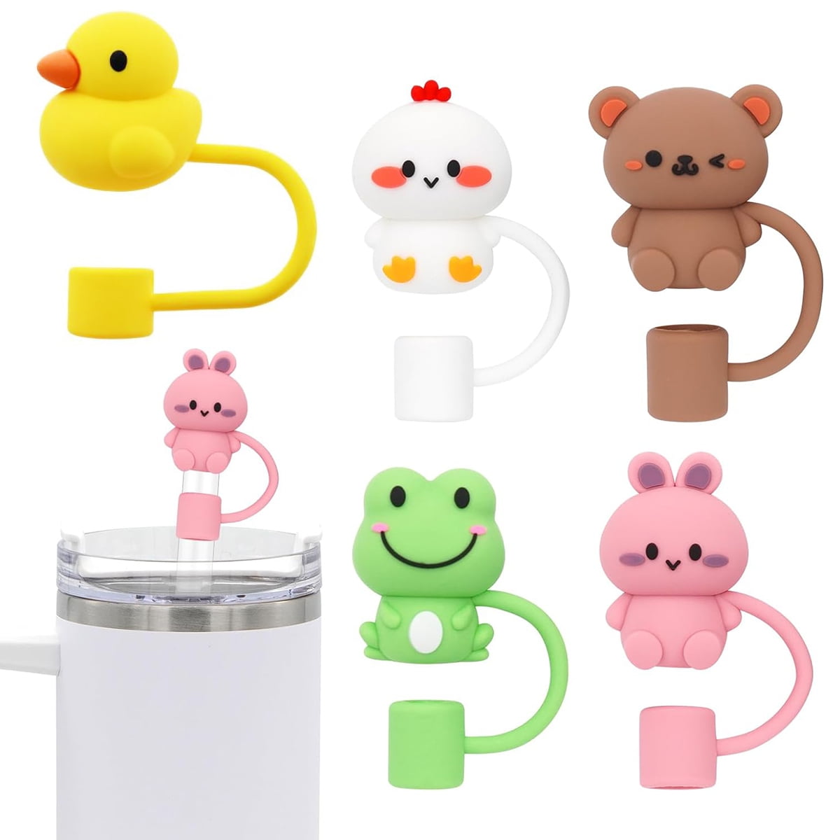 Stanley Tumbler Compatible, Silicone Straw Cover Cap, 30&40 oz, Animal ...