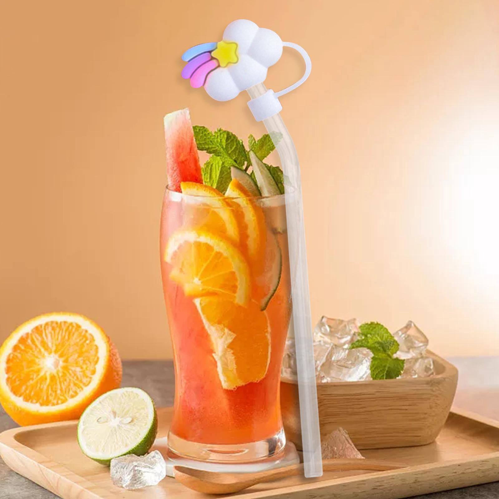 Straw Cover Caps Drinking Straw Toppers Reusable Cute Cup and Bottle ...