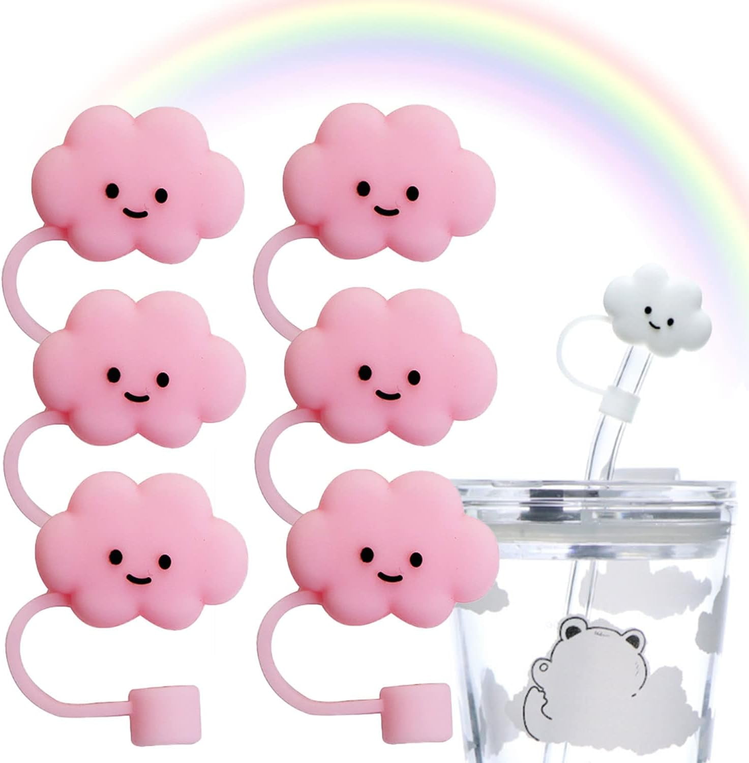 Straw Cover - Cloud Shape Straw Covers Cap, Silicone Straw Covers Cap ...