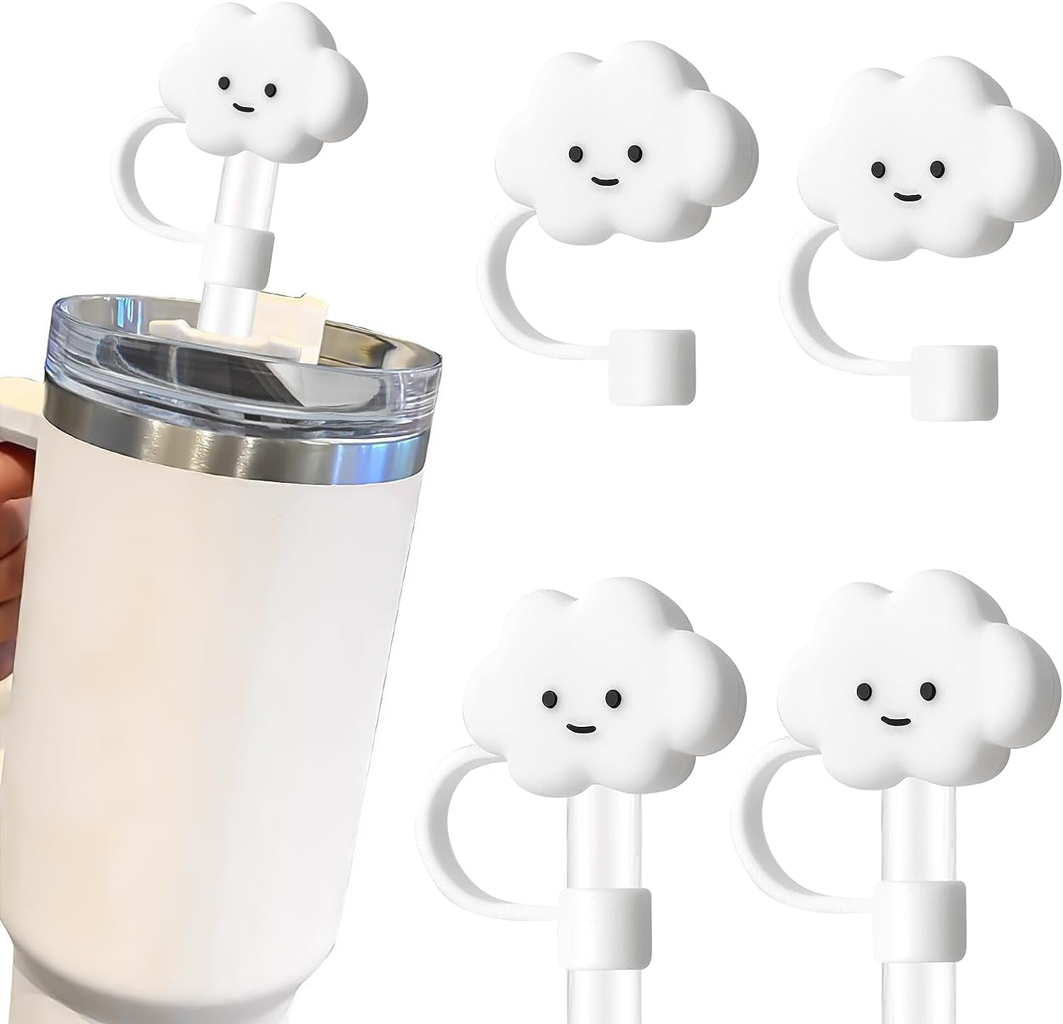 Straw Cover for Stanley 40 Oz Cup,4 Pack Silicone Straw Topper 10mm ...