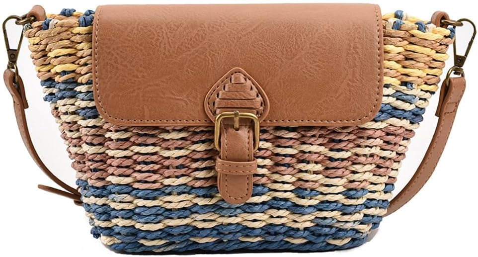 Straw Crossbody Bags for Women, Straw Clutch Bag Handmade Woven Straw ...