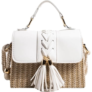 Women Straw Crossbody Clutch Purse Straw Shoulder Handbag Cloud ...
