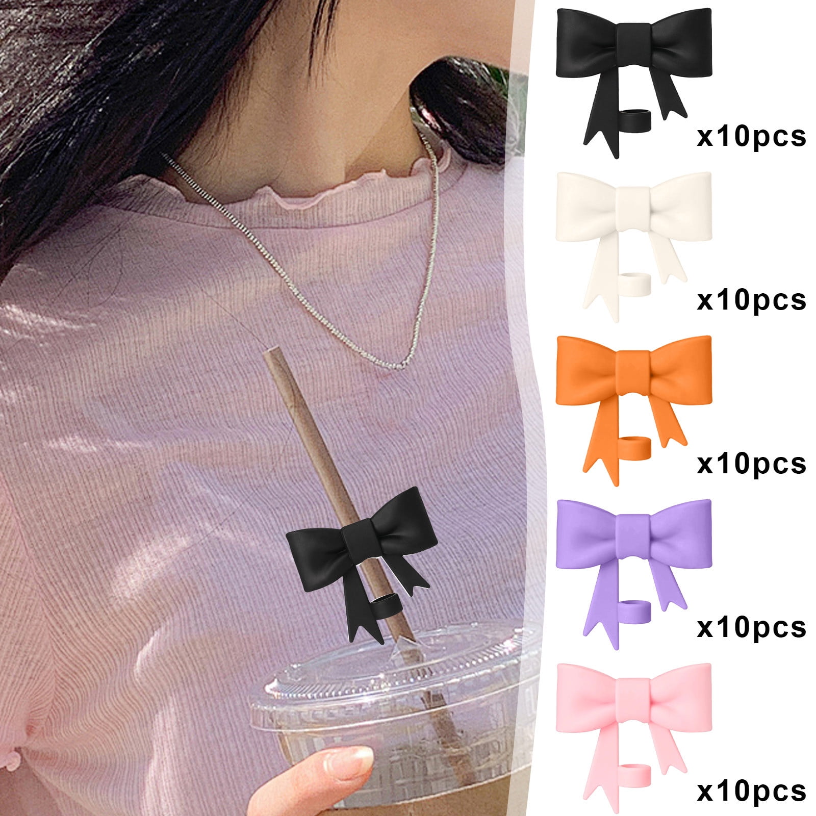 Straw Cup 10mm Color Bow Cap Decorative Baffle Straw Cup,straw Cup ...