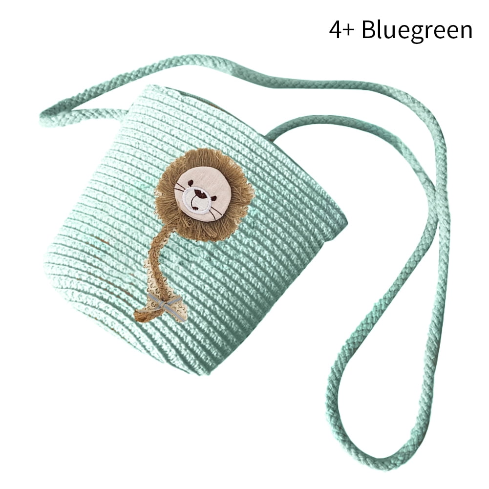 Straw Fashion Children Mini Cartoon Wallet Beach Crossbody Shoulder ...
